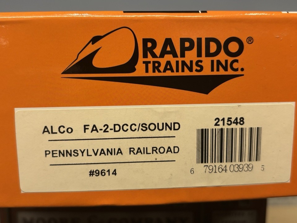 Rapido HO #21548 ALCO FA-2 Pennsylvania PRR #9614 DCC & Sound | eBay