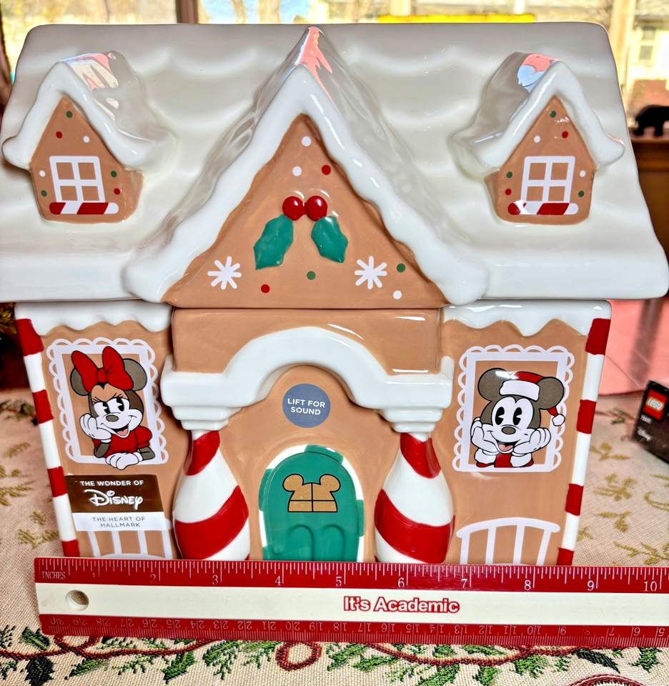 Disney Mickey Mouse and Friends Gingerbread House Cookie Jar with Music ...