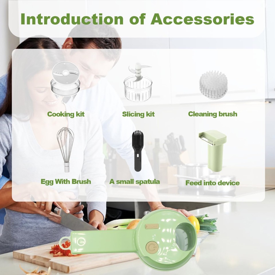 4 in 1 Multi-Functional Portable Electric Vegetable Cutter Set ...