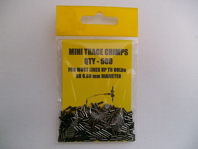 500 x MINI TRACE CRIMPS 5mm LONG x O.80mm BORE SEA / PIKE FISHING | eBay