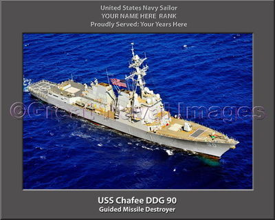 USS Chafee DDG 90 Personalized Canvas Ship Photo 2 Print Navy Veteran ...