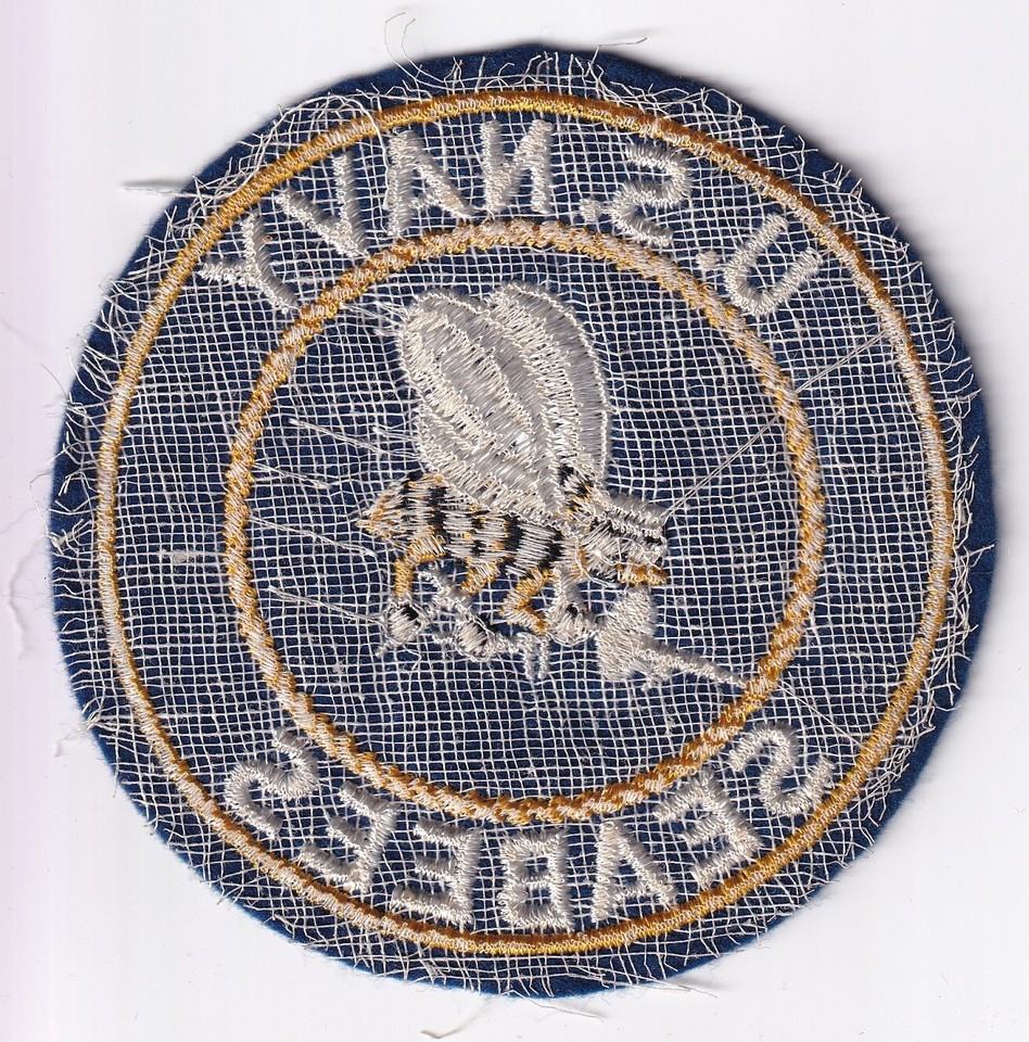 US Navy Seabees patch 3.5 inch blue wool felt US Navy USN WWII | eBay