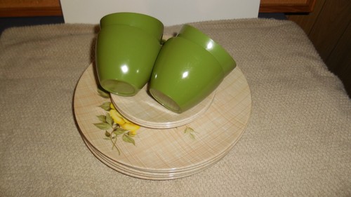 Texas Ware Melamine vintage Yellow rose pattern set 12 pc set | eBay