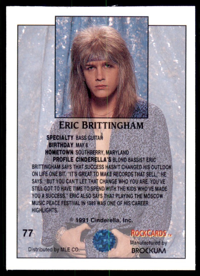 1991 Rock Cards Eric Brittingham #77 | eBay