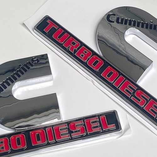 2PCS Cummins Turbo Diesel Emblems For RAM 2500 3500 Fender Side Badge ...