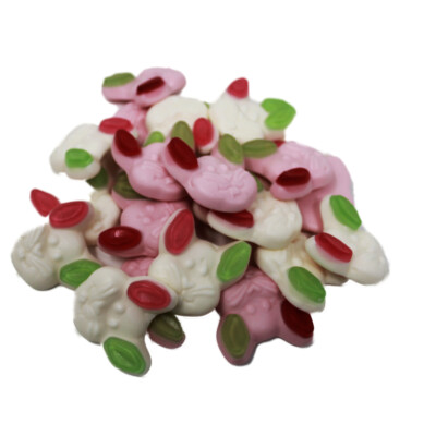 Fruit Gums and Foam Sugar Bunny Heads Flappies Vegetarian 500g | eBay UK