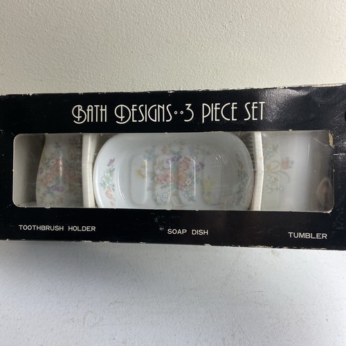 Vintage Japanese 3 Pc Bathroom Set Vanity 60's/70’s Floral Cottagecore ...