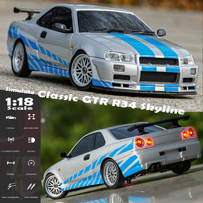 RC Drift Car Gyro Full Proportional RWD Unofficial GTR R34 Skyline w ...