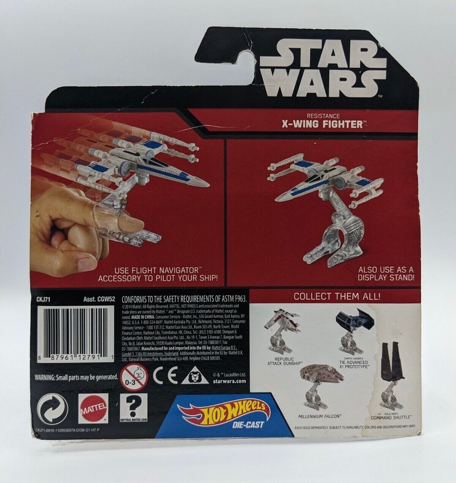 Hot Wheels DIE-CAST STAR WARS Resistance W-WING FIGHTER with FLIGHT ...