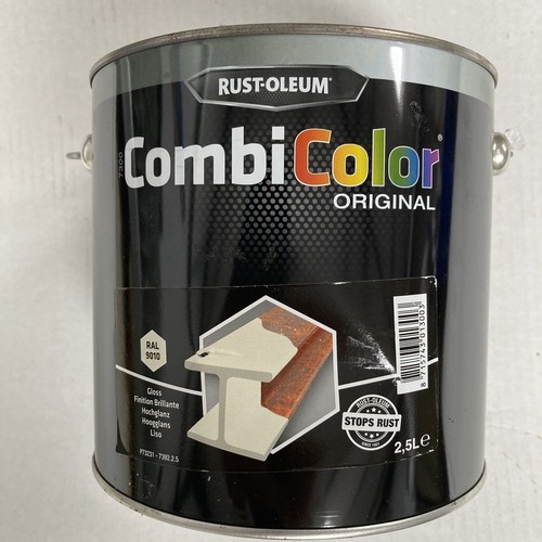 Rust-Oleum CombiColor 2.5lt Gloss White-undercoat/topcoat metal paint ...