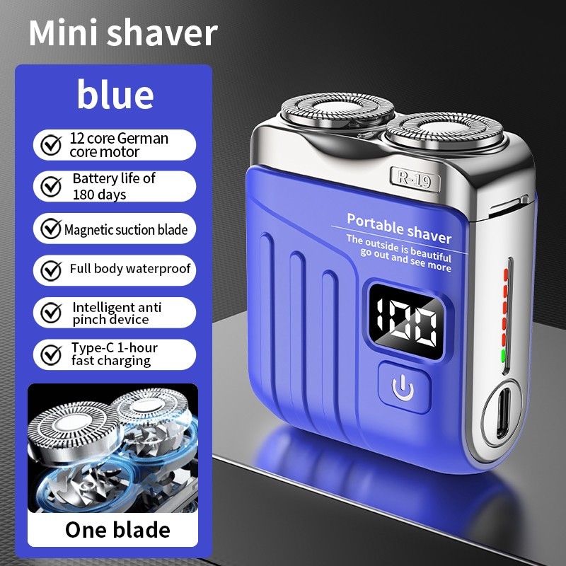 Electric Smart Shaver Mini Dual Blade Digital Display Rechargeable ...