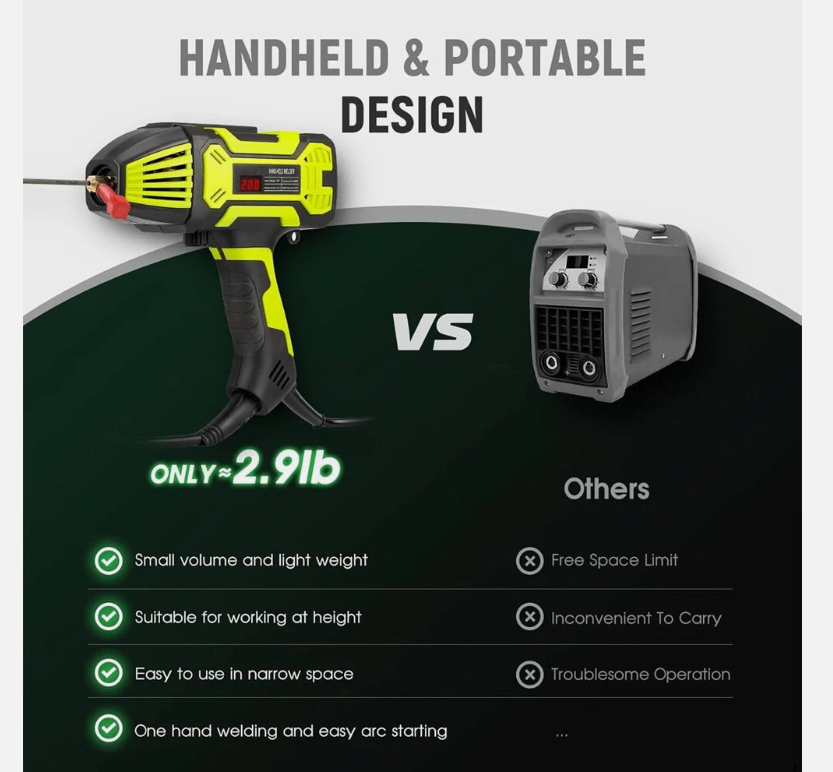 220V Electric Welder Hand Held Welding Machine Kit 4600W Digital Arc ...