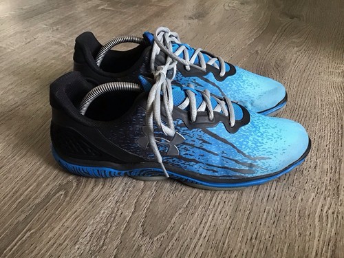 Under Armour Mens Micro G Sting Shoes Size 10.5 Black Blue Sneakers ...