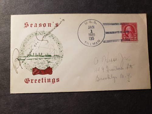 USS TILLMAN DD-135 Naval Cover 1935 NEW YEAR's Cachet | eBay
