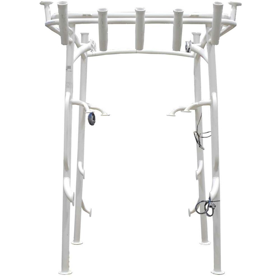 Mako Boat T-Top Tower Frame 338990 | w/ 5-Tube Holder White | eBay