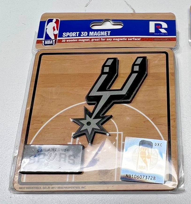 2pk San Antonio Spurs Magnet 3D Wooden Style 3x3 Collectibles NBA ...