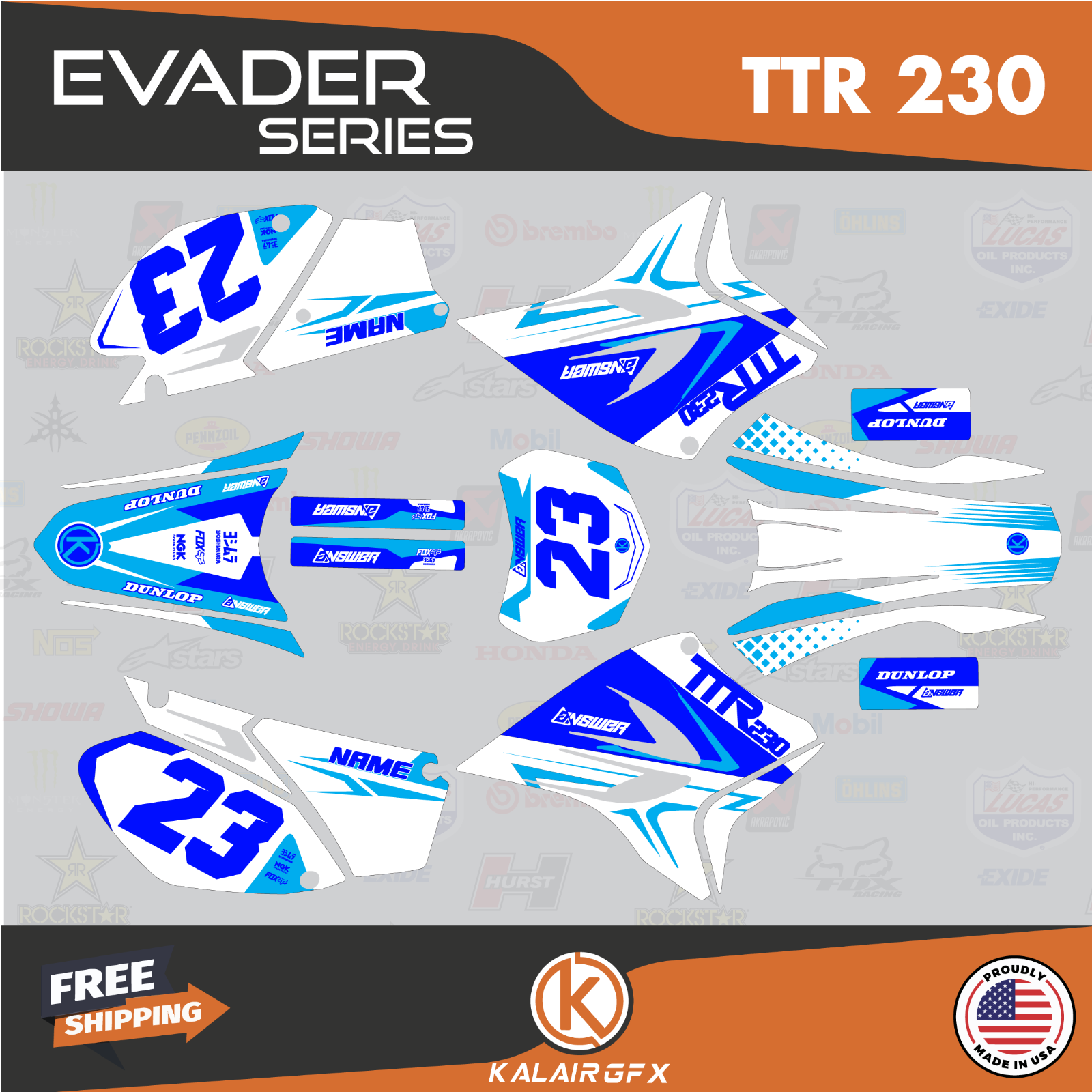 Graphics Kit for Yamaha TTR230 (2005-2023) TTR 230 Evader Series ...