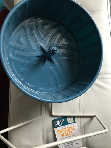 exercise wheel New-for hamster full cheeks 8" blue w/white stand pet ...