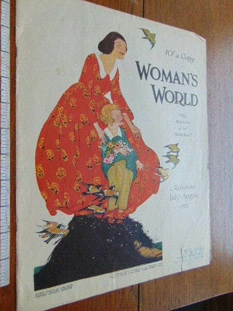 1921 Woman's World Magazine cover by Enright- Ad for Colgate Florient ...