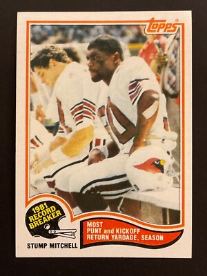 Stump Mitchell Record Breaker 1982 Topps Football Card #4 - St. Louis ...