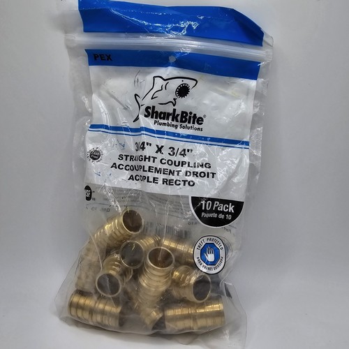 Sharkbite 3/4'' X 3/4'' Straight Coupling PEX Part #UC016LFA10 10 Pack ...