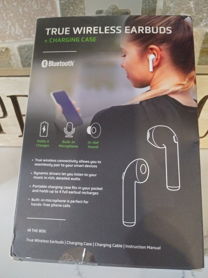 NEW! TechUp True Wireless Earbuds in WHITE plus Charging Case Ships FAST! | eBay