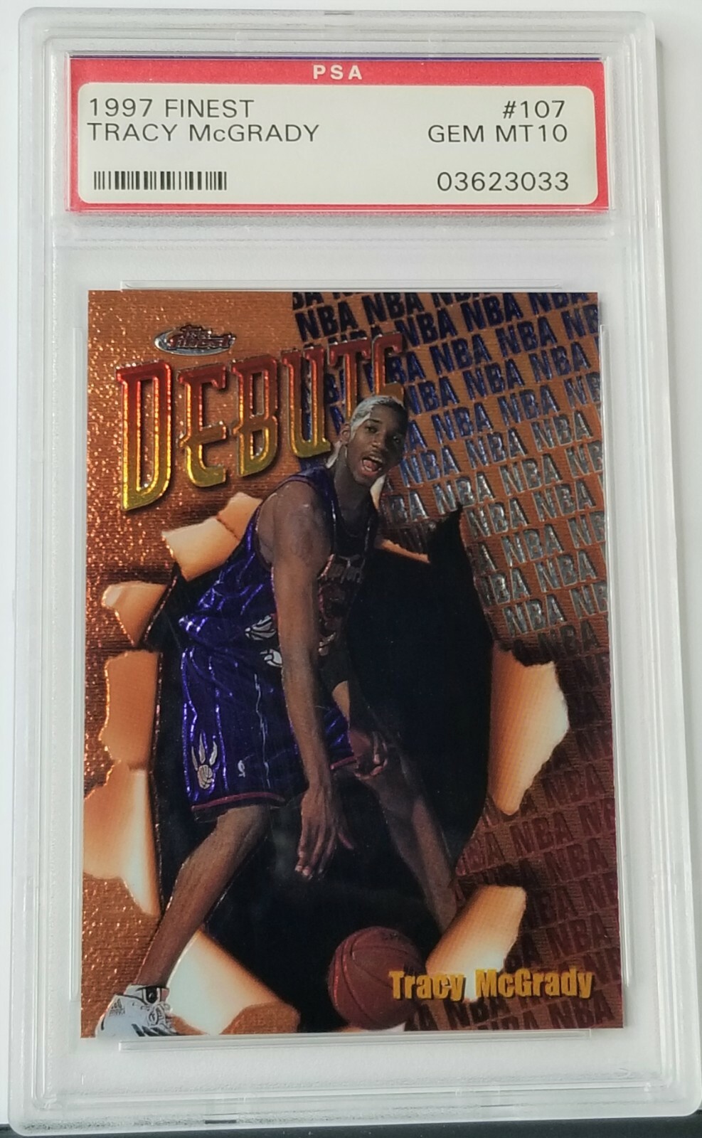 1997 Finest Tracy McGrady Rookie Card #107 Graded PSA 10 GEM MINT TMAC ...