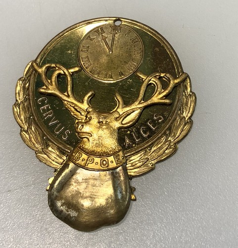 Early 1900s BPOE Order Of The Elks Cervus Alces Metal Pendant Wall ...