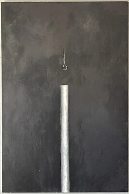 VINTAGE MODERN ART ABSTRACT HANGMAN’S NOOSE OIL PAINTING GOTH GOTHIC ...