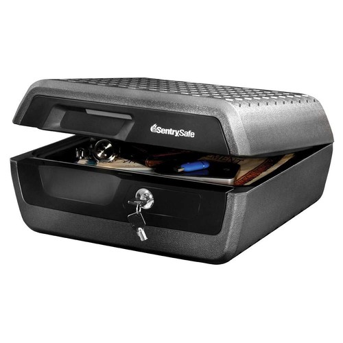 SentrySafe Fireproof and Waterproof Safe Box with Key Lock, Fire and ...