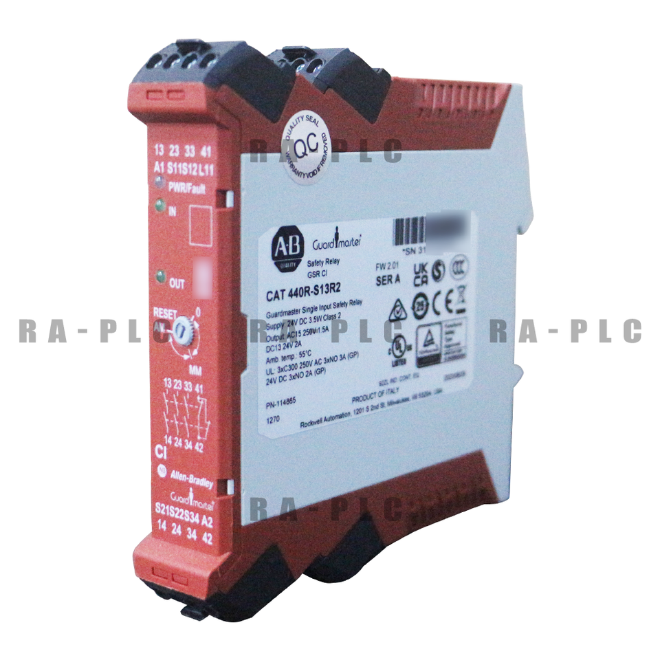 New Allen Bradley 440R-S13R2 Guardmaster Single Input Safety Relay ...