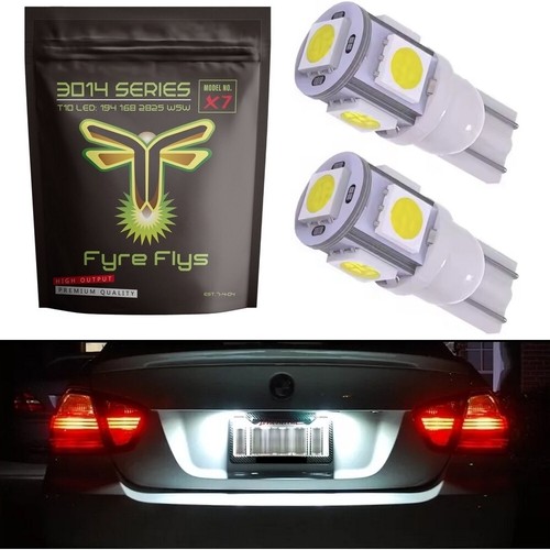 2 Pc HID 6000K White 360° 5-SMD 168 194 2825 LED Bulbs For License ...