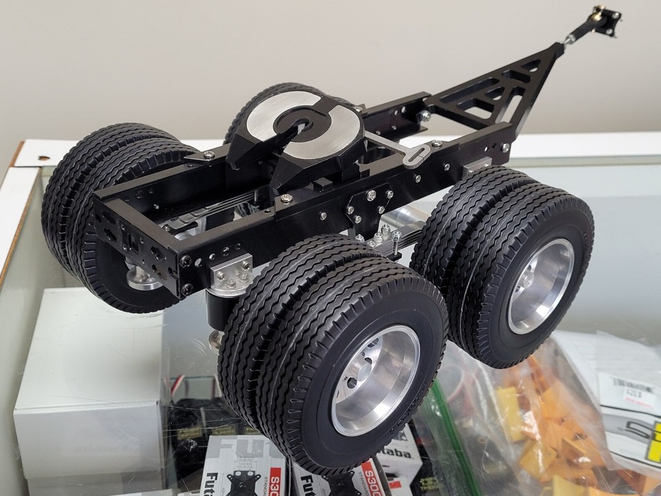 New Tamiya 1/14 RC Semi Tractor Trailer Dolly with 2 axles 5th Coupler ...