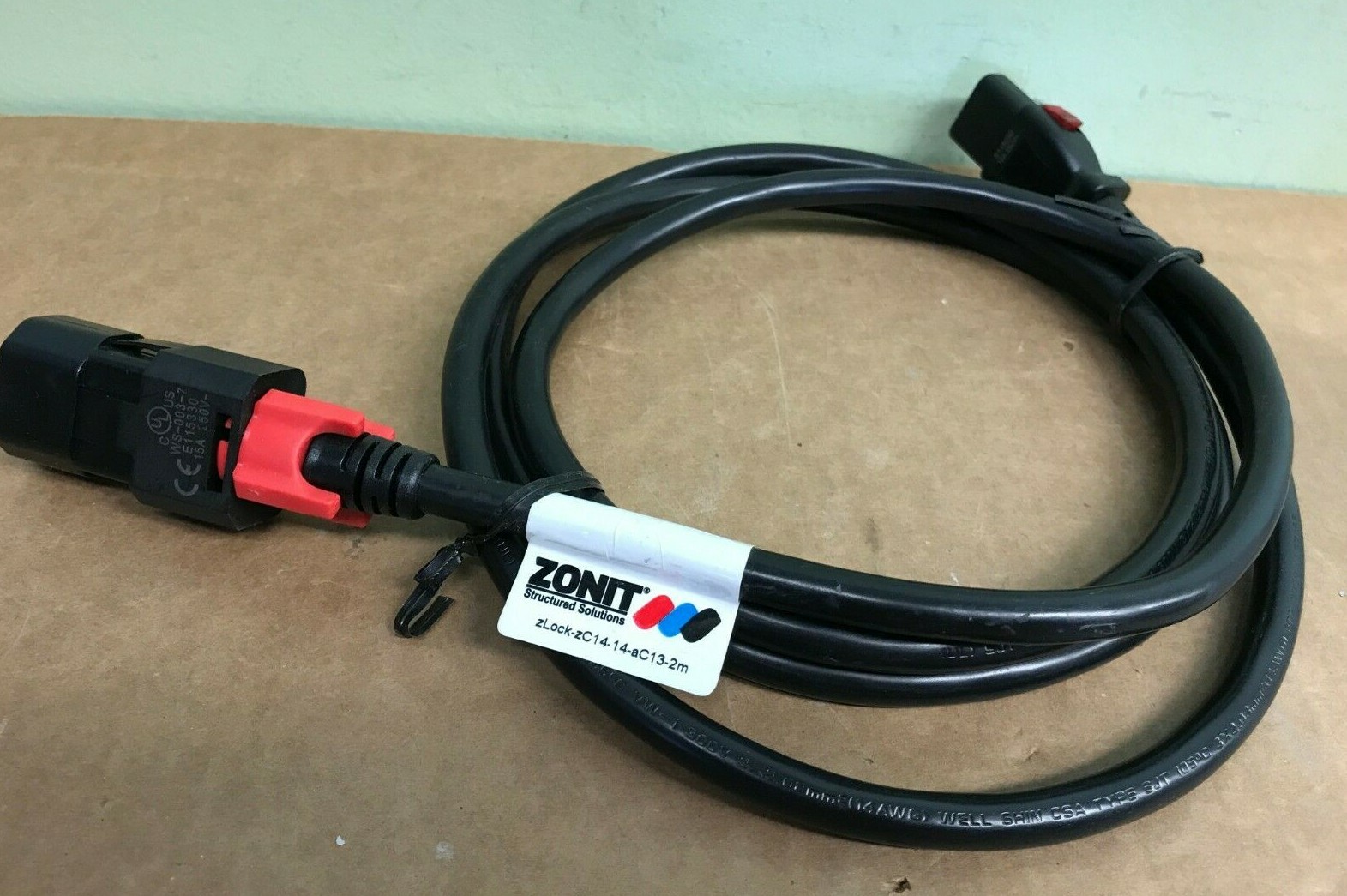 zLock Dual - Locking C14 to Locking C13 Power Cord - 6.6ft Black (14/3 ...