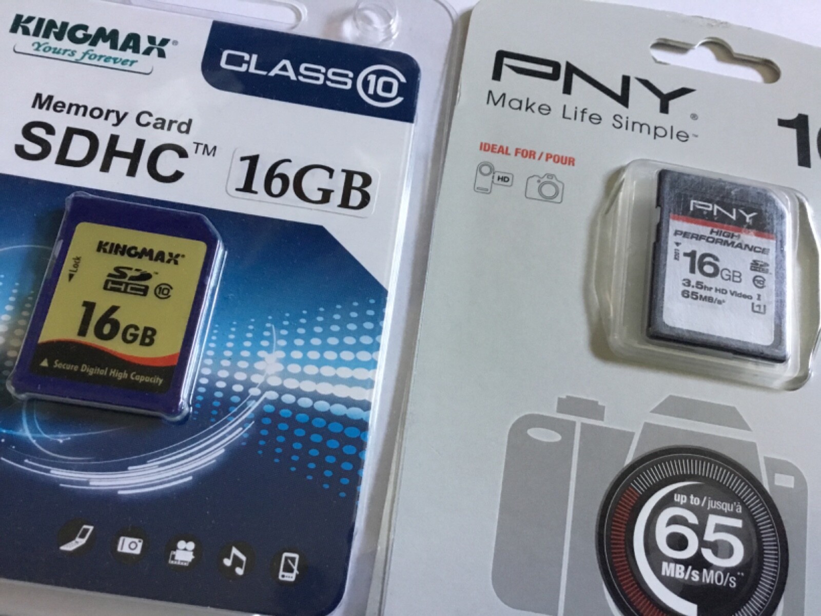 Lot of 2pcs 16gb PNY +Kingmax SDHC Memory Card for SDHC Nikon canon ...