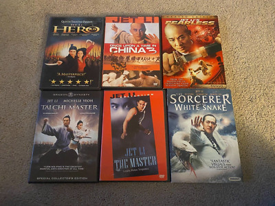 JET LI 6 DVD LOT THE MASTER / TAI CHI MASTER / HERO / FEARLESS ...