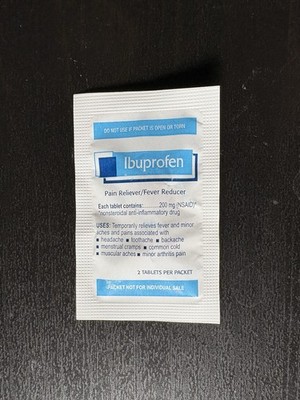 First Aid Kit Refill Ibuprofen Single Use Packets, 2 Per Packet, 10 ...