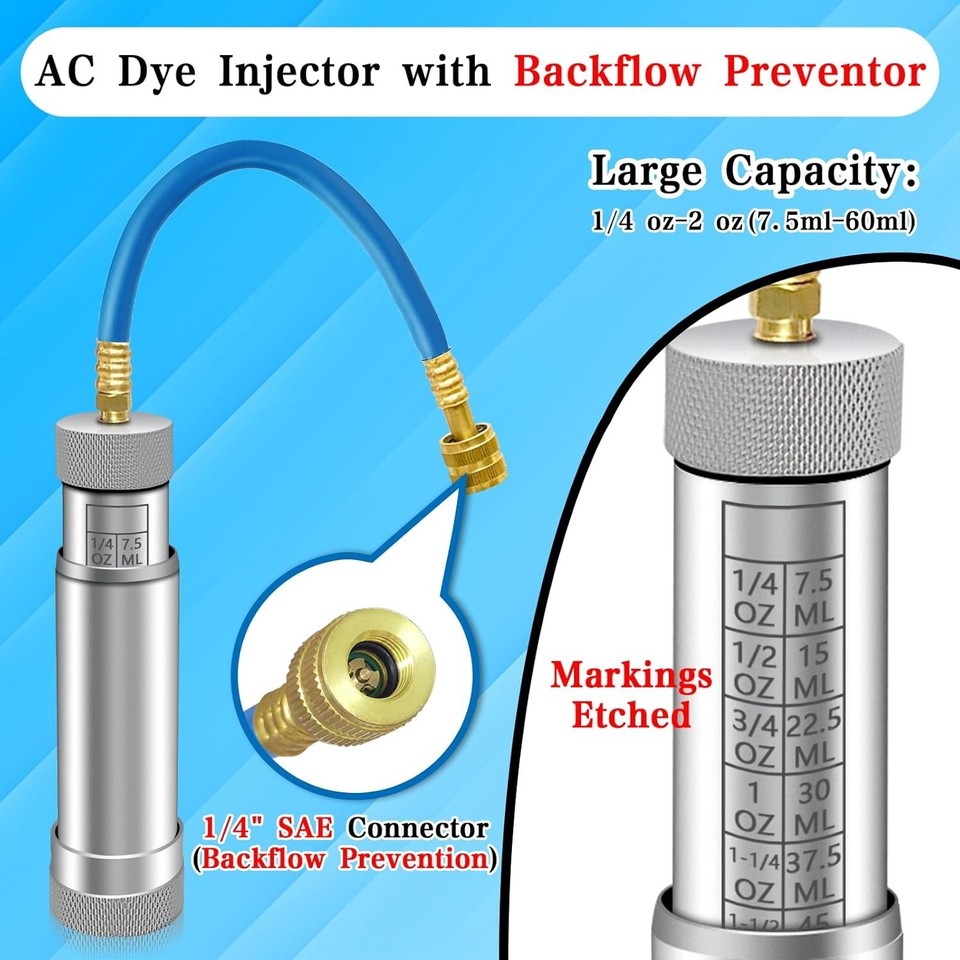 R1234YF/R134A AC Oil Injector Kit-Hvac Dye Oil Injector Kit with ...