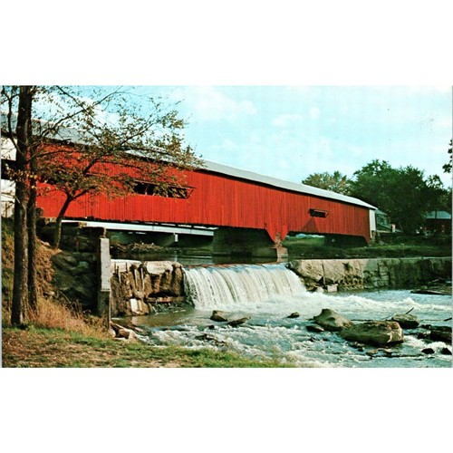 Bridgeton Bridge Parke County Indiana Covered Bridge Postcard PB12 | eBay