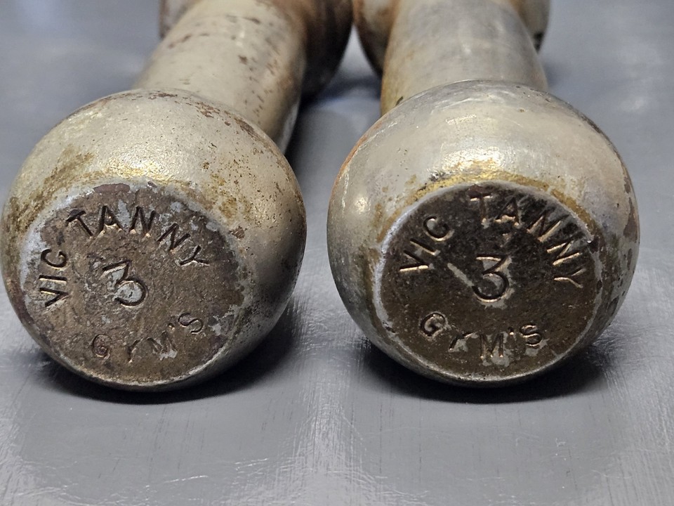 Vic Tanny Gyms 3lb Pair of Dumbbells Vintage Weightlifting | eBay