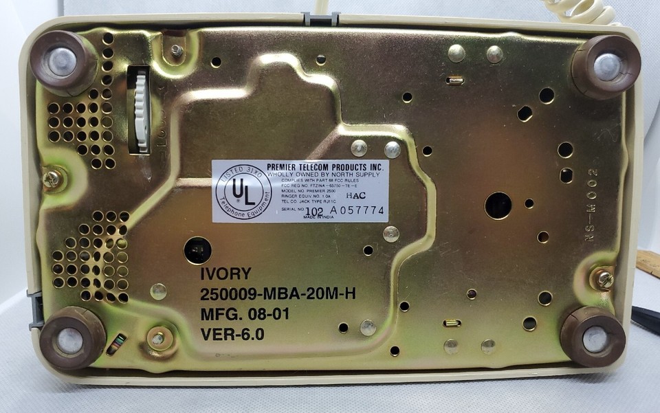 Vintage 2001 Tan Table Telephone Premier 2500 Telecom Products Inc ...