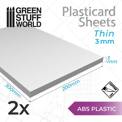 ABS Plasticard A4 - 3mm COMBOx2 sheets - Styrene Plastic Sheets ...