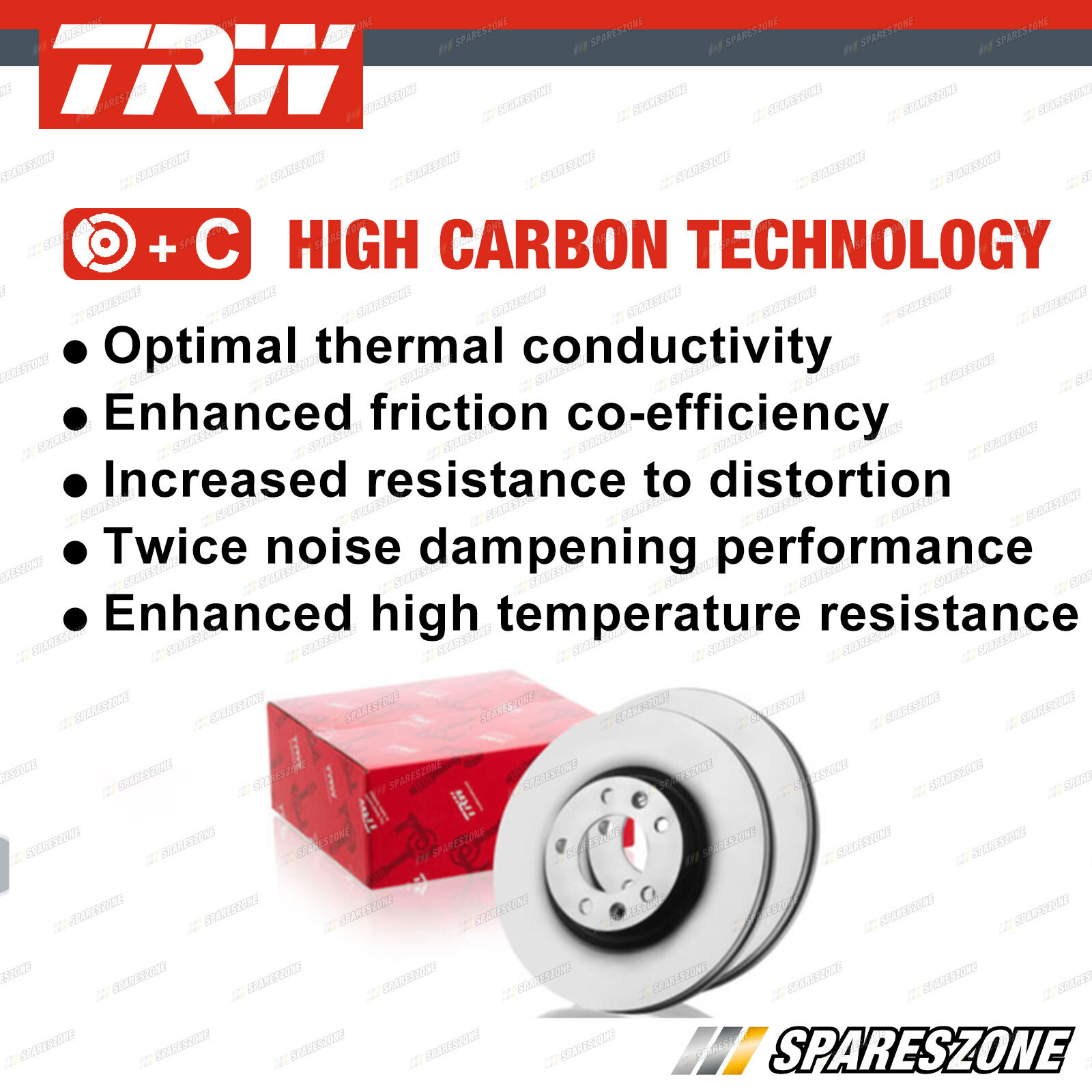 2x Rear TRW Disc Brake Rotors for Holden Epica EP 2.0L 105KW 2.5L 115KW ...