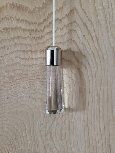 Chrome Lined Cord Weight for Roman Blinds Cord Pull Light Pull Glass ...