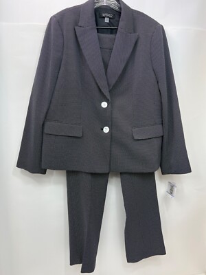 KASPER Suit Two Piece Black White Print Pant Suit Womens Size 18/16 NWT ...