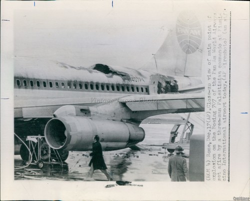 1973 Rome Explosion Boeing 707 Pan Am World Airways Attack Wirephoto ...