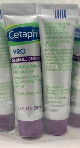 Cetaphil Pro Oil Absorbing Moisturizer Dermacontrol SPF 30 Travel Sz ...