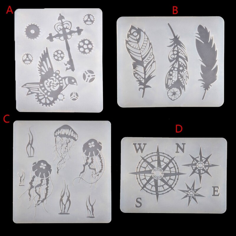 Art Decortive Jellyfish Compass Silicone Mold Gear Resin Jewelry Craft ...