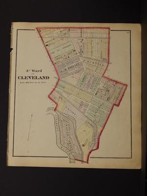 Ohio, Cuyahoga County Map Cleveland North 4th Ward 1874 K11#50 | eBay