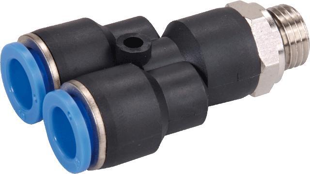 Y-Steckverschraubung, Schlauch 8mm, Gewinde G1/4a, STVS-QYCKO-G1/4a-8-KU-SBR-M12 | eBay